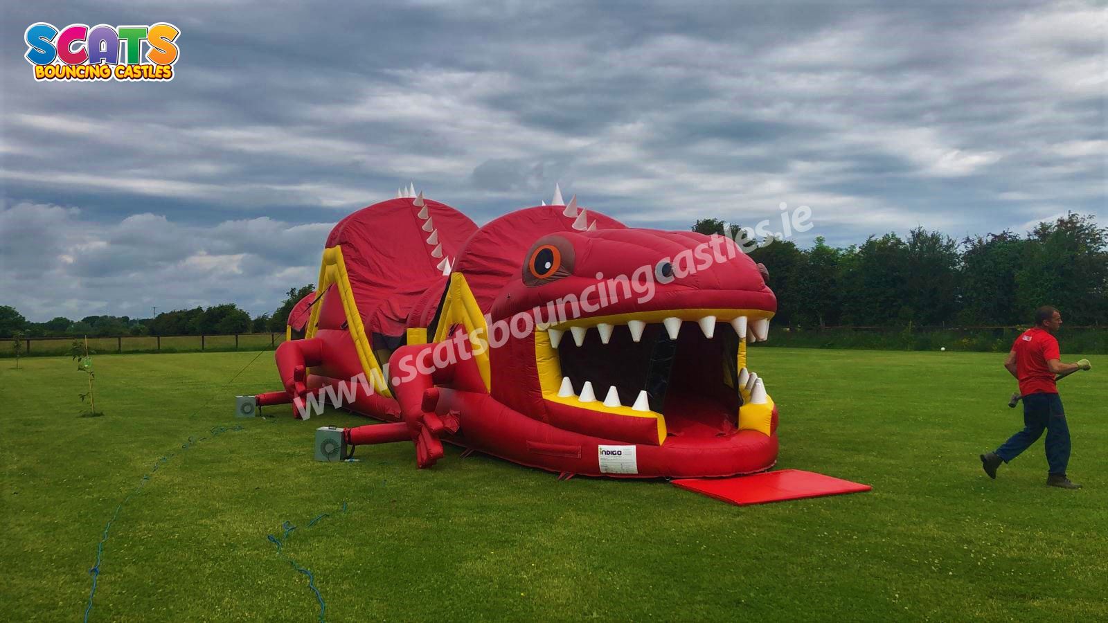 Giant Red Lizard Obstacle Course with High Slide - SBC213 - Hire in ...