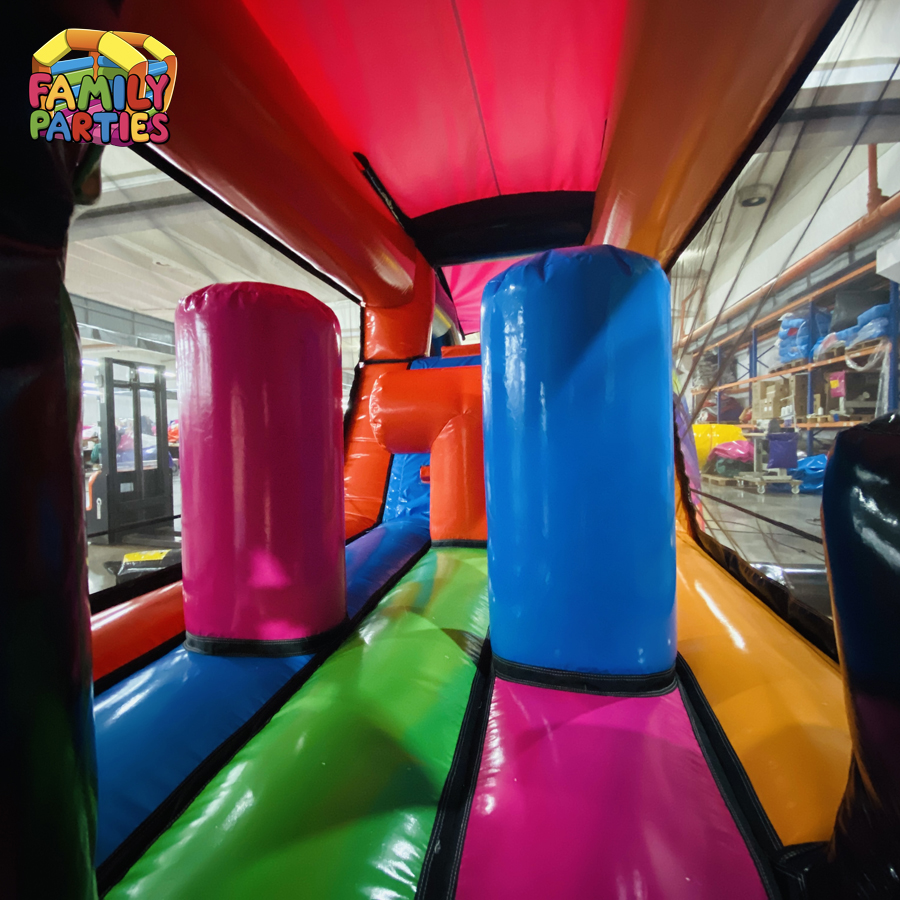 Multicoloured Disco Assault Course (enclosed) - Bouncy Castle, Party ...