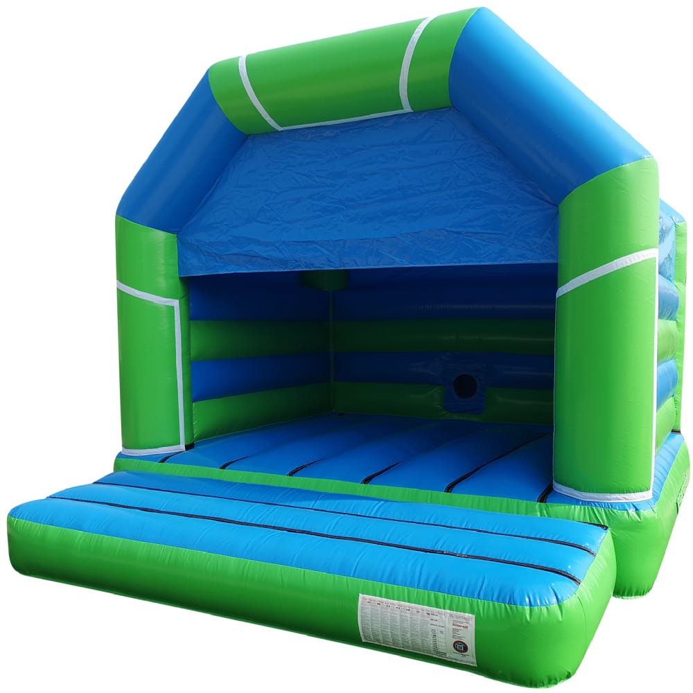 Green and Blue Adult Bouncy Castle - Bouncy Castle Hire in North ...