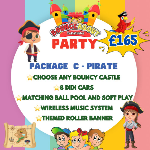 Pirate Party Package Themed castle with soft play and ball pool and ...