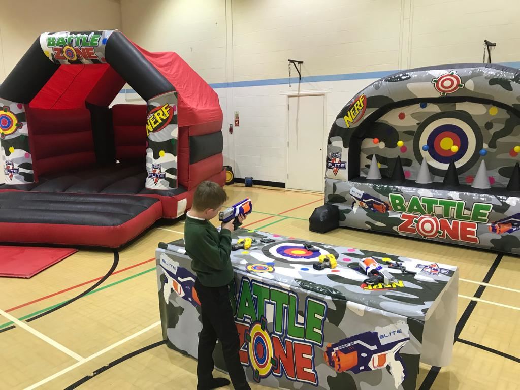 inflatable nerf shootout package for hire in Worcester