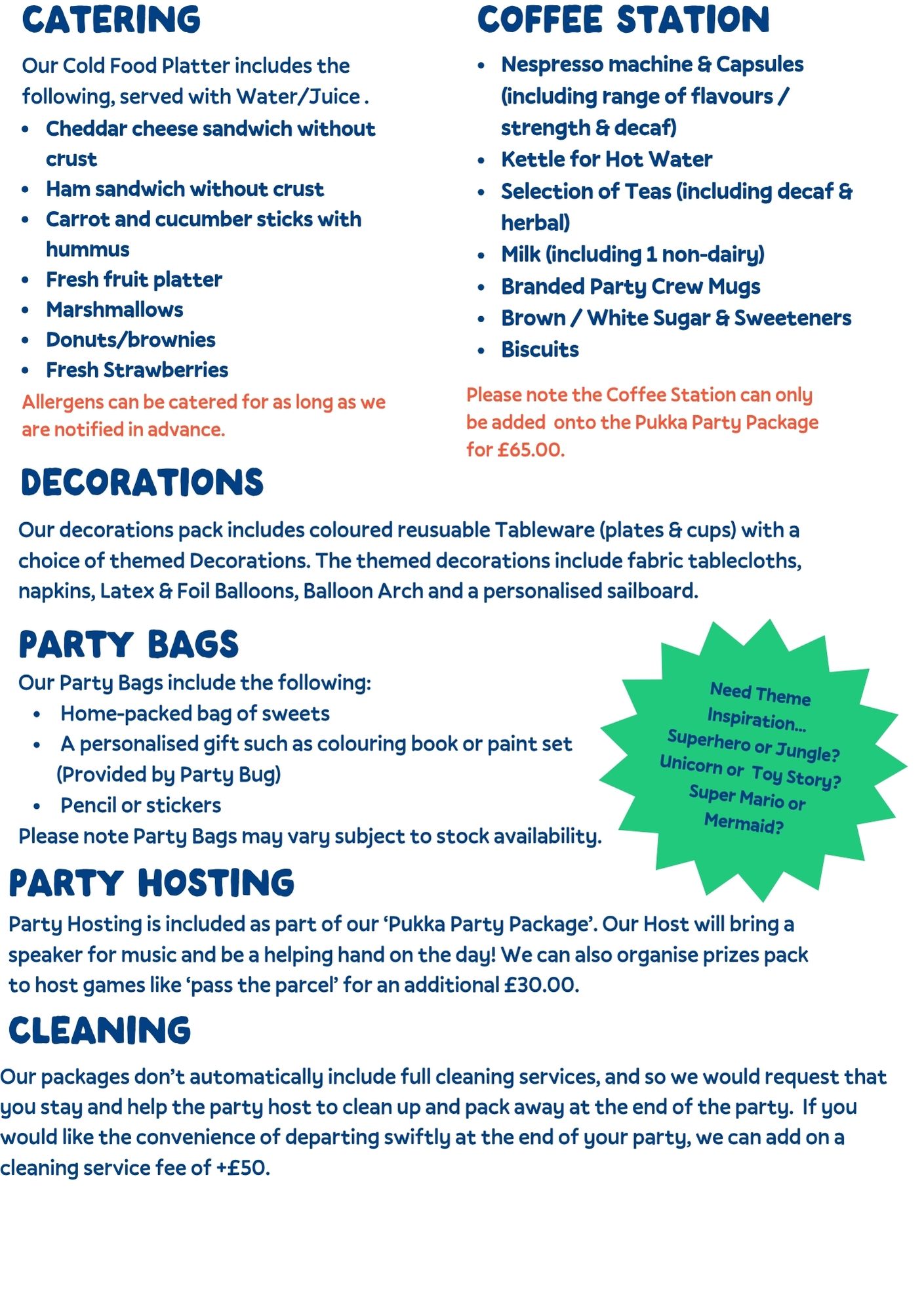Party Packages at Trinity - Price List - Bouncy Castle, Party Hire ...