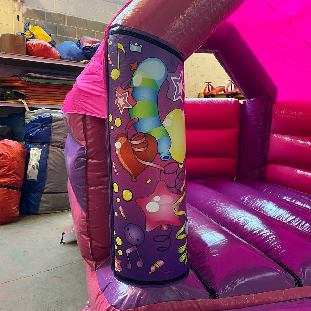 Pink & Purple Party Time Castle (11ft x 15ft) *16* - Bouncy Castles ...