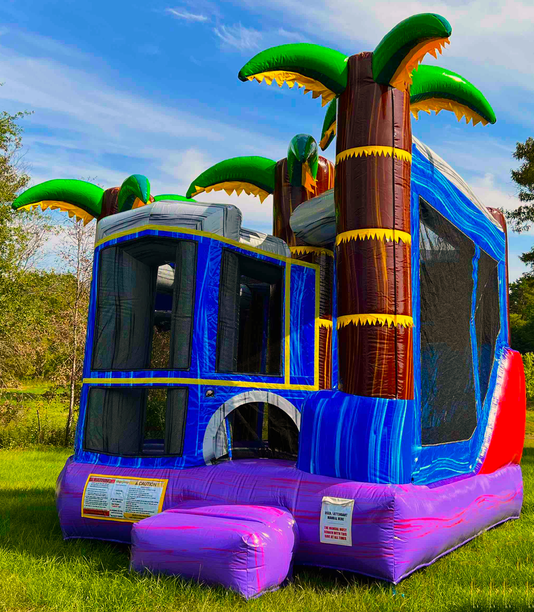 Tropical Bounce House with Slide | East Texas Party Rentals
