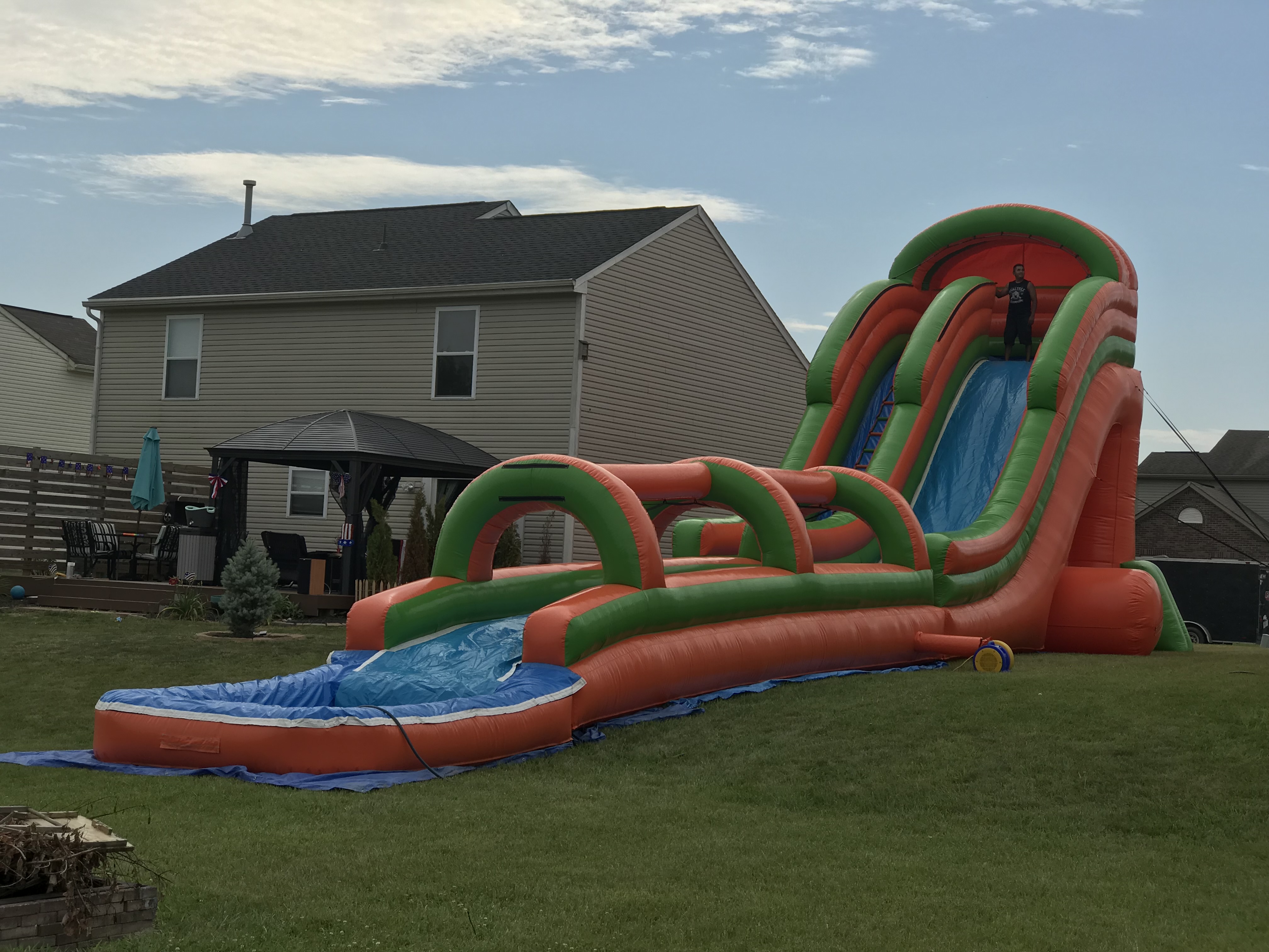 24' Orange Slide - Hire in indianapolis | Indy Party Fiesta Rental