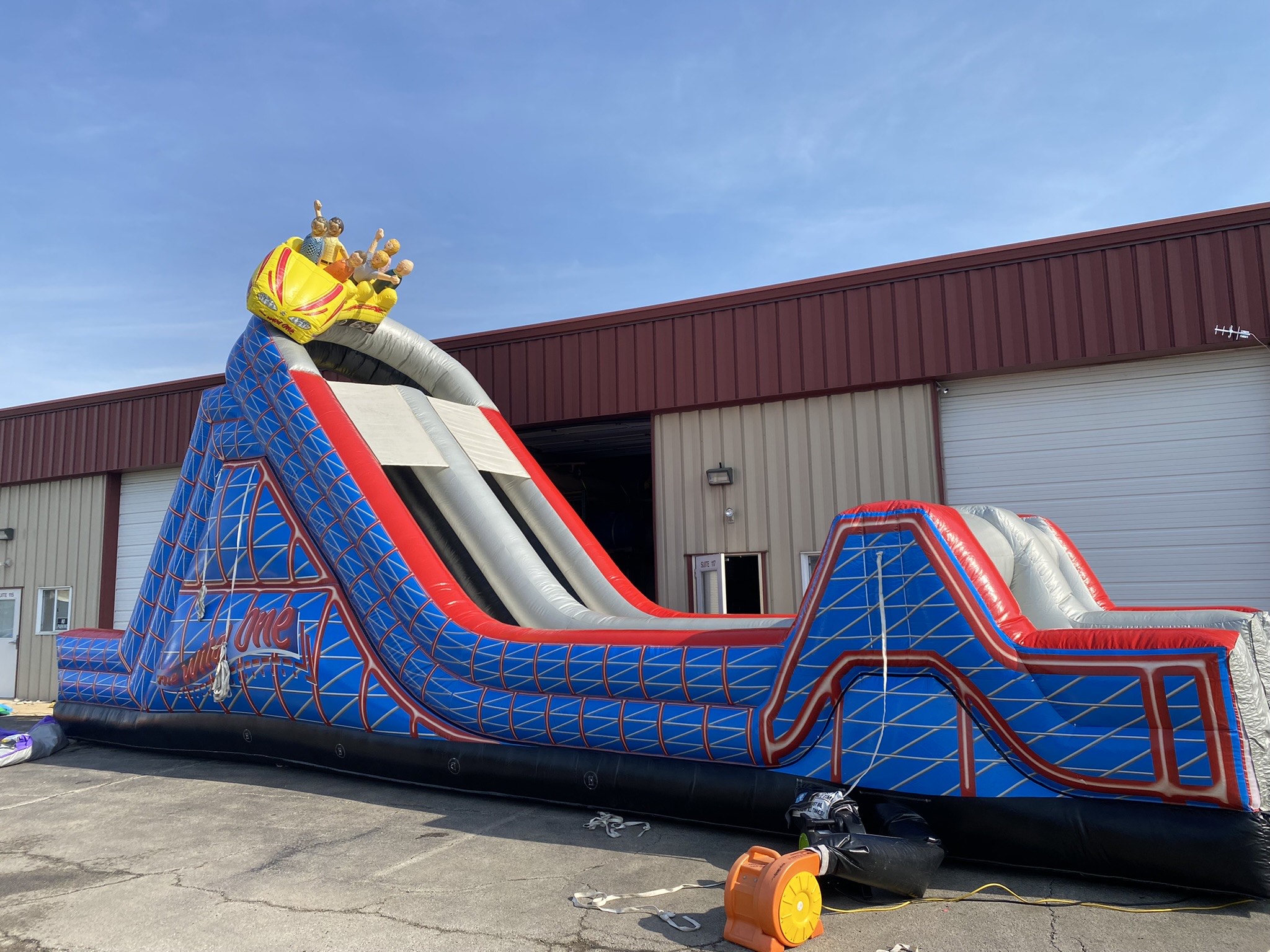 56 Foot Wild One Dual Lane Obstacle course with DRY Slides - Inflatable ...