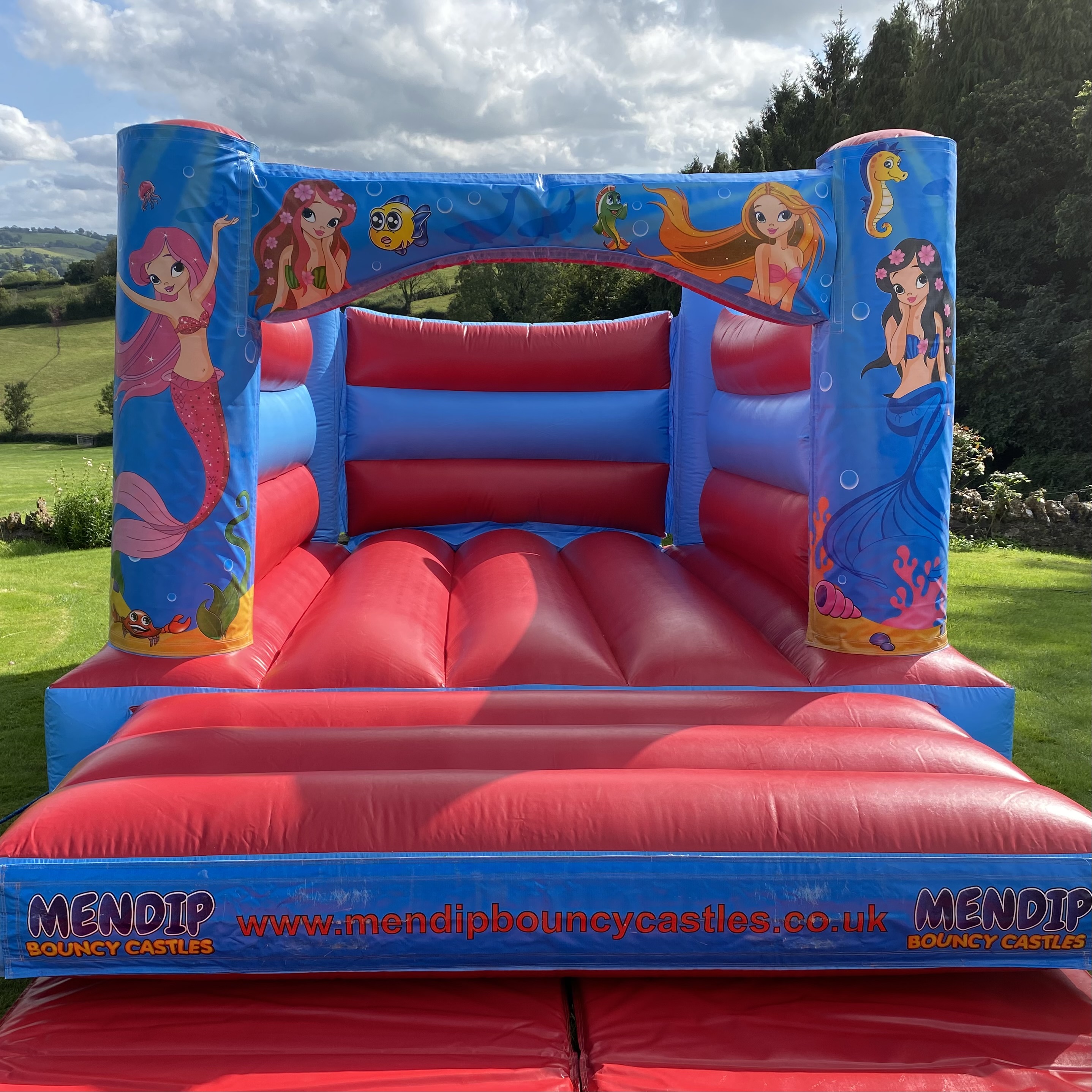 11ft x 15ft Mermaid Red/Blue Low Height Bouncy Castle - Bouncy Castle ...
