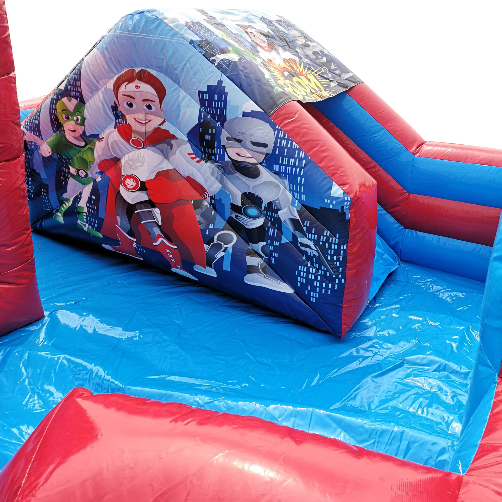 BBOL-116 - 15x15x6.5ft - Playpark - (Red & Light Blue Hero) - Bouncy ...
