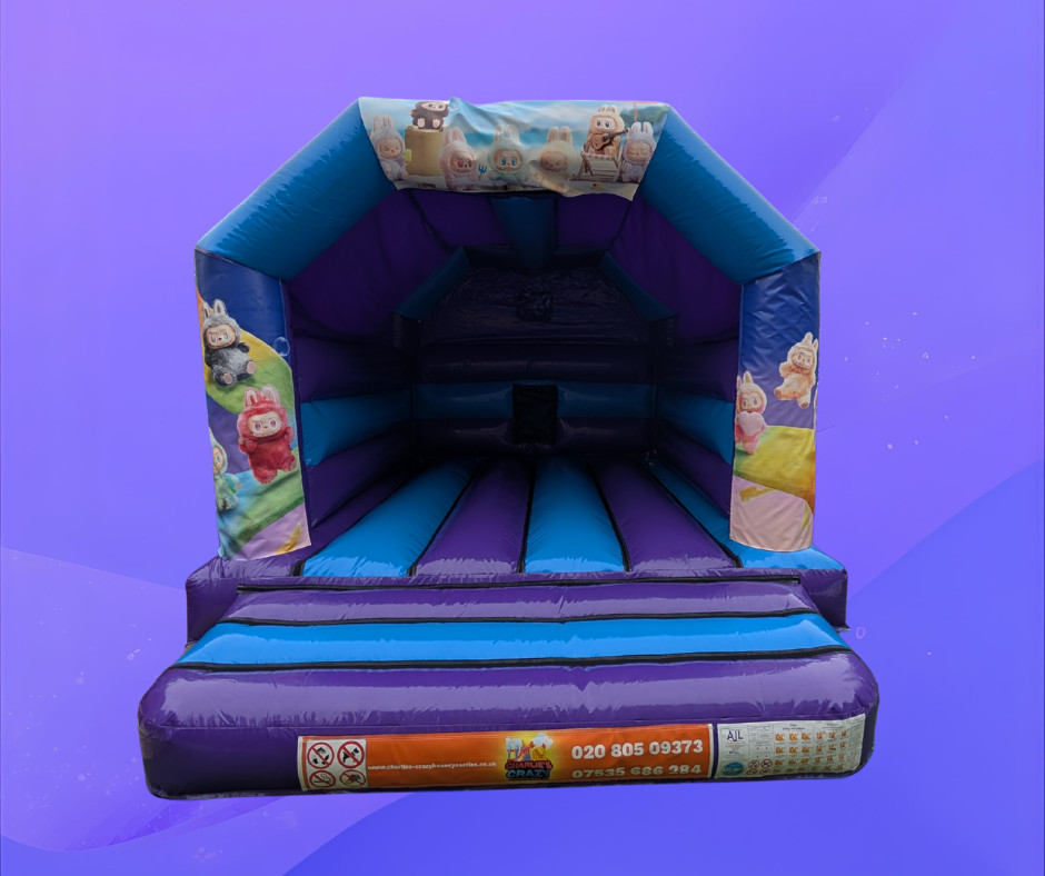 Purple & Blue Labubu Castle - Inflatables Hire in London, greenwich ...