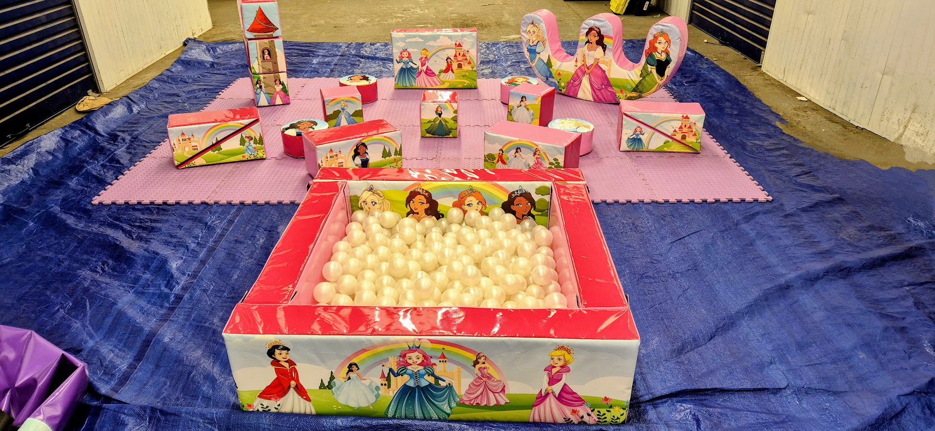 Princess Soft Play Set with Matching Ball Pool - Bouncy Castle Hire in ...