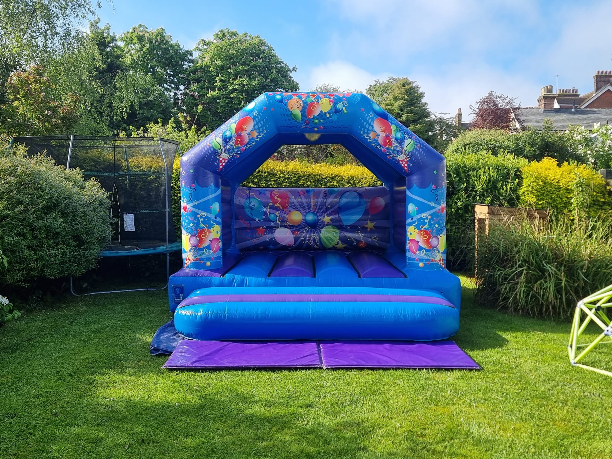 12 X 12 Blue and Purple Balloon Castle - Hire in Ipswich | BounceBack ...