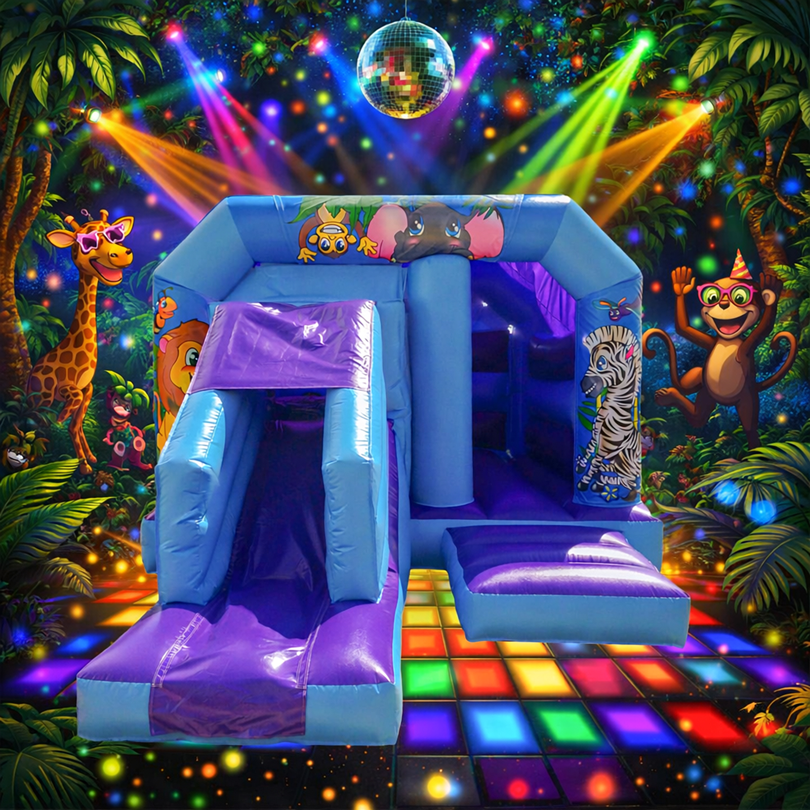 Jungle Disco Bouncy Castle Combo | Airplay Inflatables