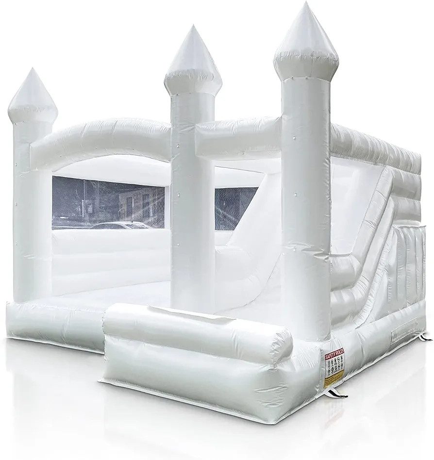 Modern White Bounce House with Slide Houston | Toddler Bounce Rental