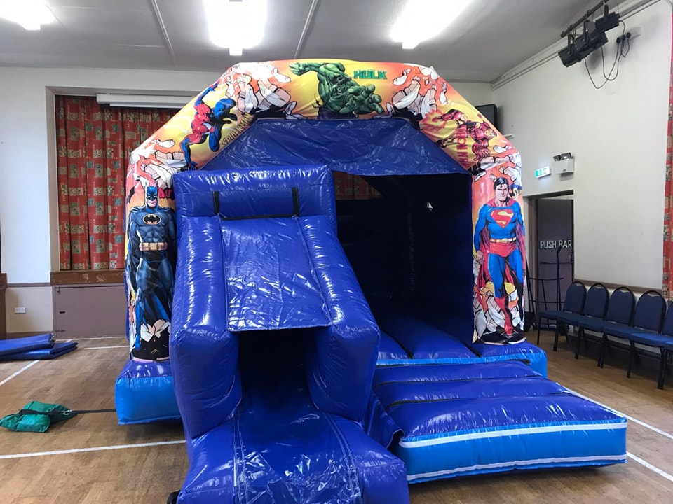 Dance & Bounce Front Combi with Superhero Artwork - Hire in Lincoln ...