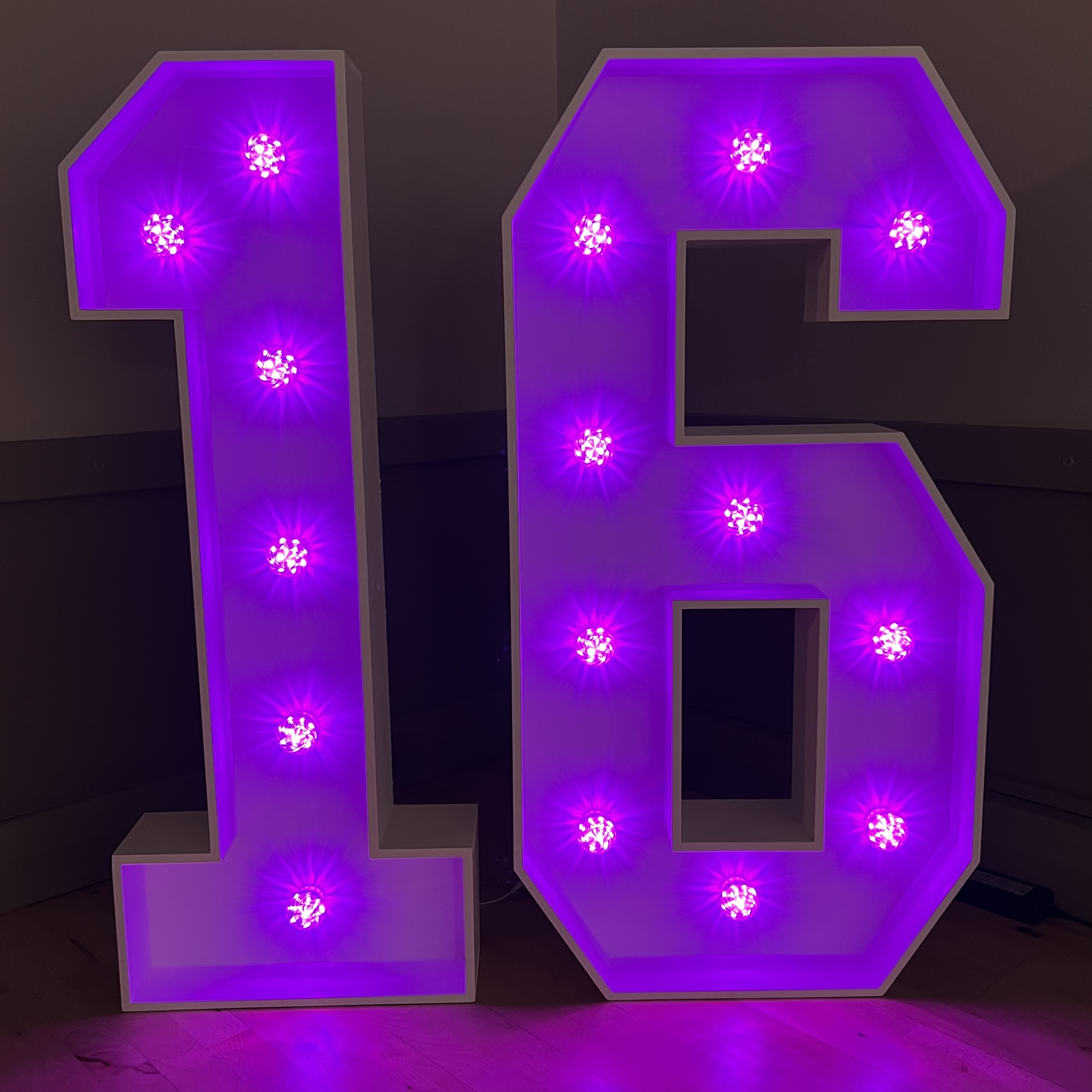 Light-Up LED Numbers 16 - Bouncy Castle Hire in Crowborough, Tunbridge ...