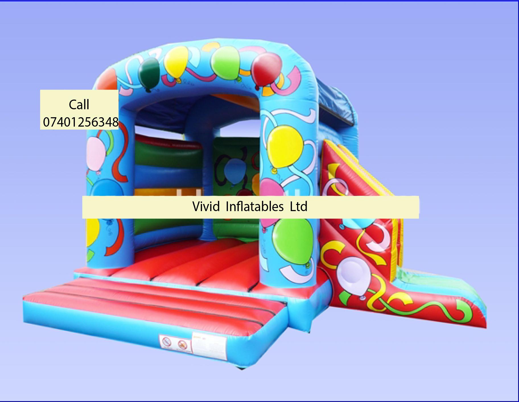 15ft x 14ft Balloon Castle with Side Slide (Total size 15f x 14ft ...