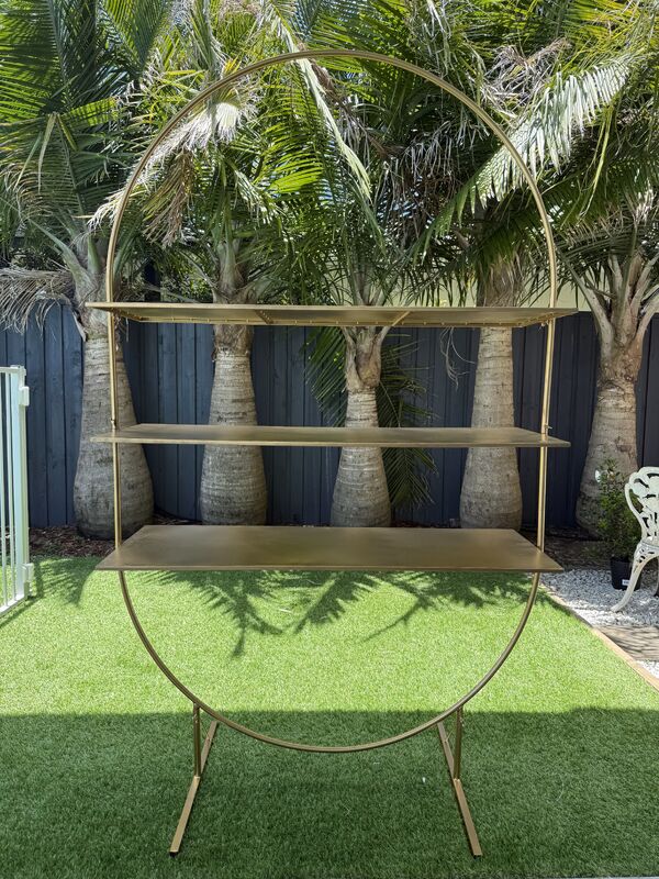 Gold 3 Tier Stand 2m Tall - Party Hire in Gold Coast | Paradise Party ...