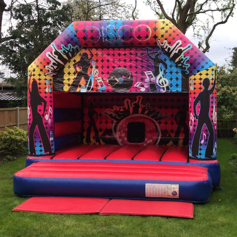 Disco Themed Adult Bouncy Castle with Speakers & Lights - Inflatable ...