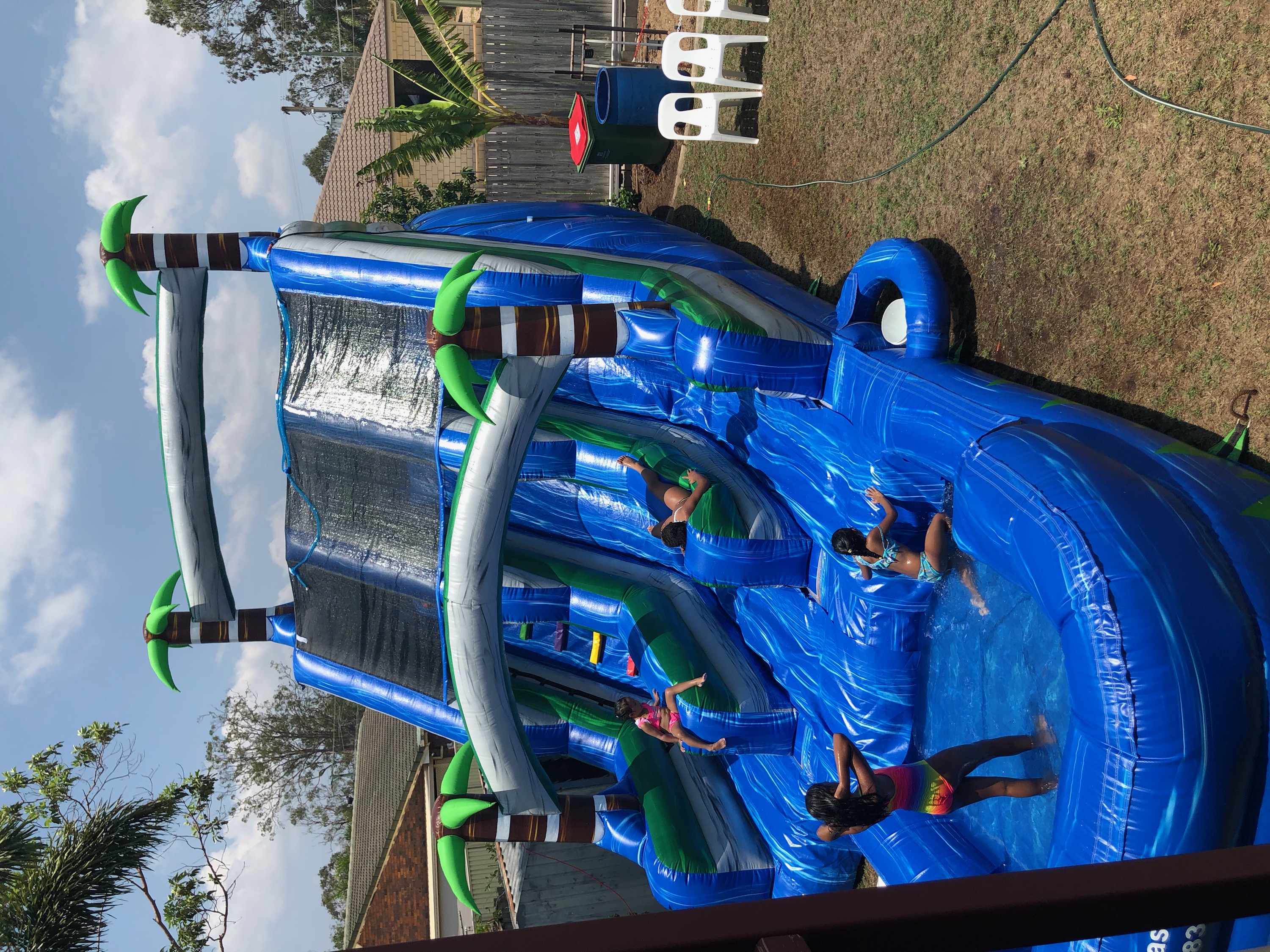 Blue Tropical Waterslide - Jumping Castle Hire Brisbane, Jumping Castle ...