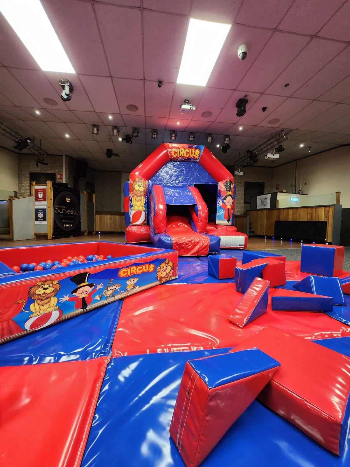 Circus Bouncy Castle with Slide Soft Play Ball Pool Package