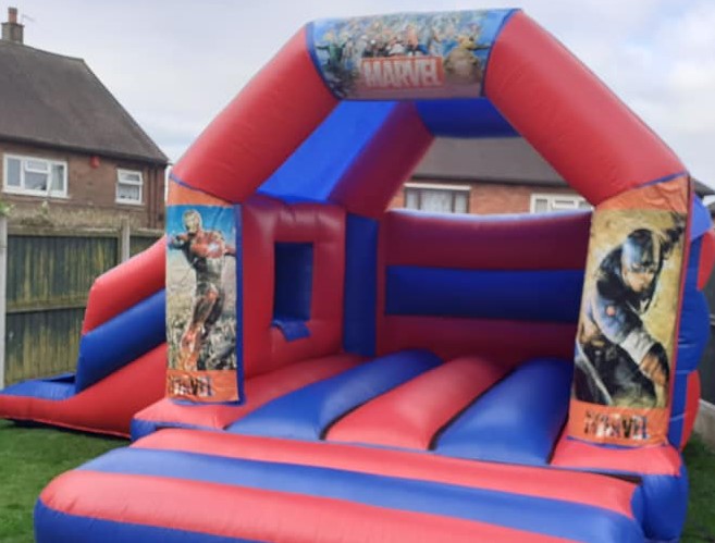 Red and Blue Castle with Marvel Artwork - Hire in Stoke On Trent | DM ...