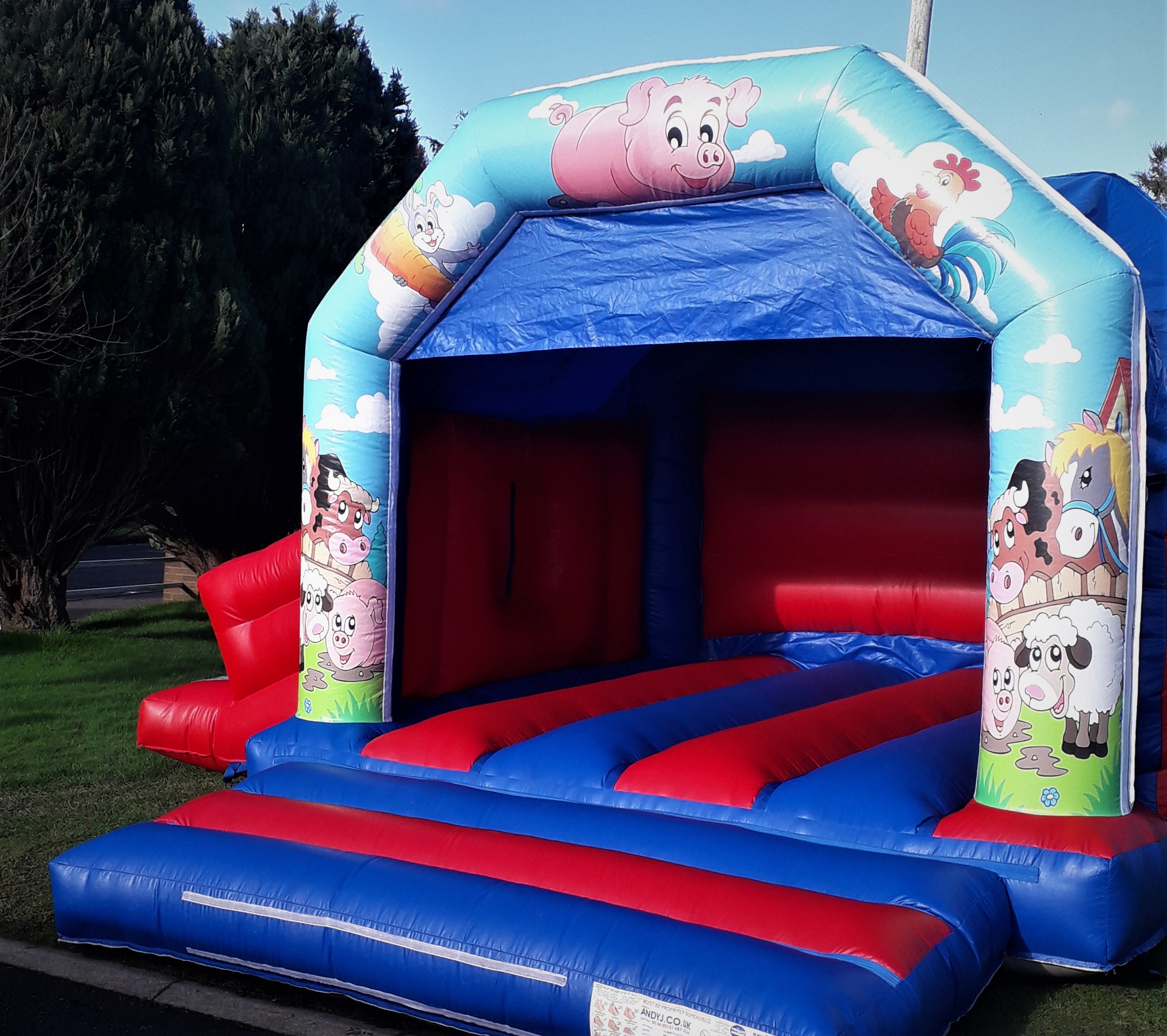 15ftx17ft Farm Banner Combi Castle - Bouncy Castle Hire, Inflatable ...