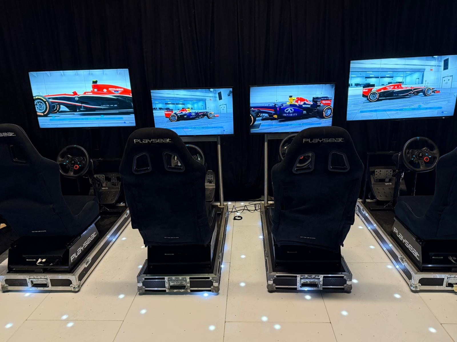 twin car racing simulators