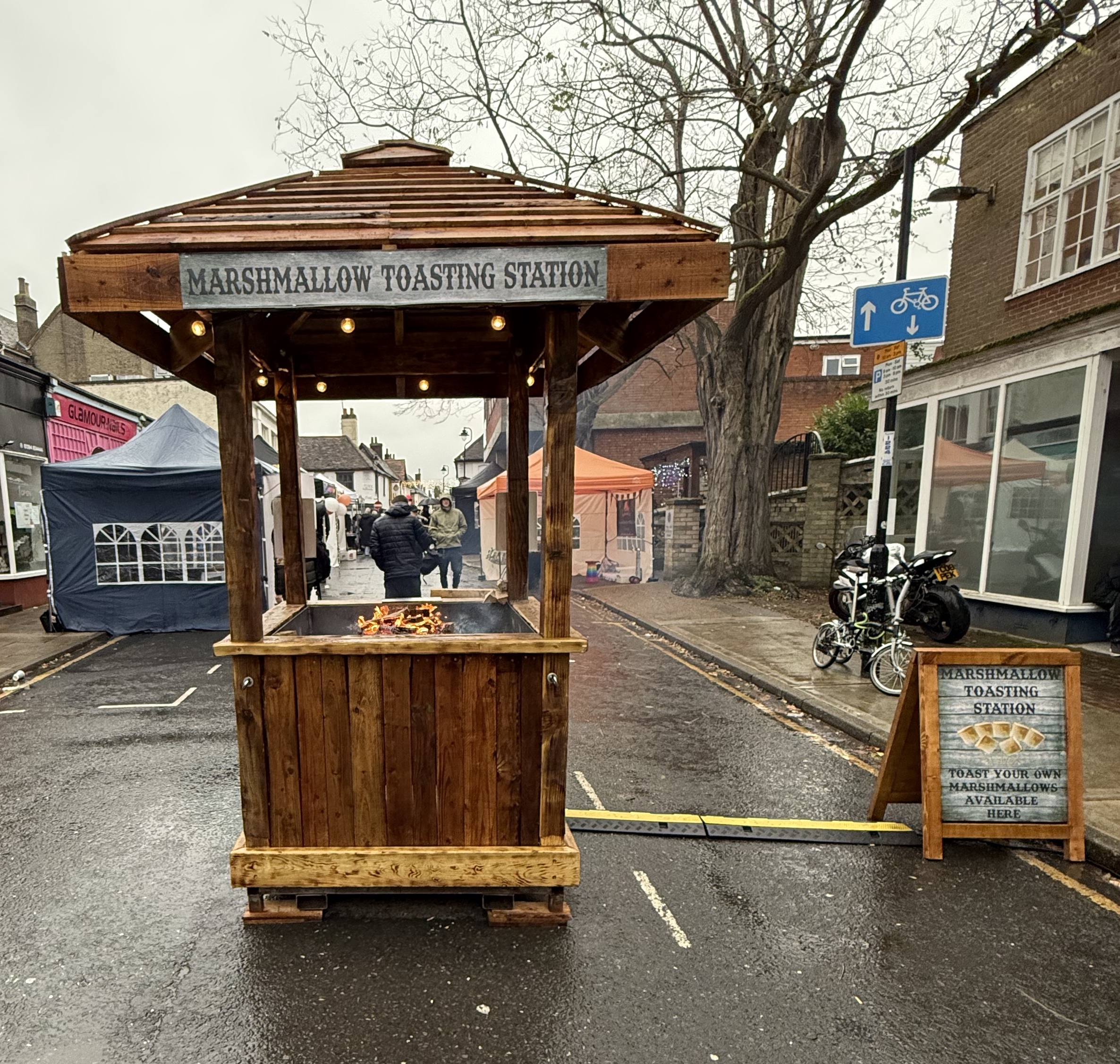 Marshmallow toasting station