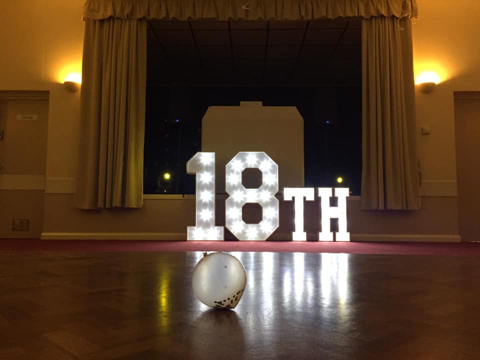 Light Up Number 18 - Disco & Bouncy Castle Hire in Wellingborough ...