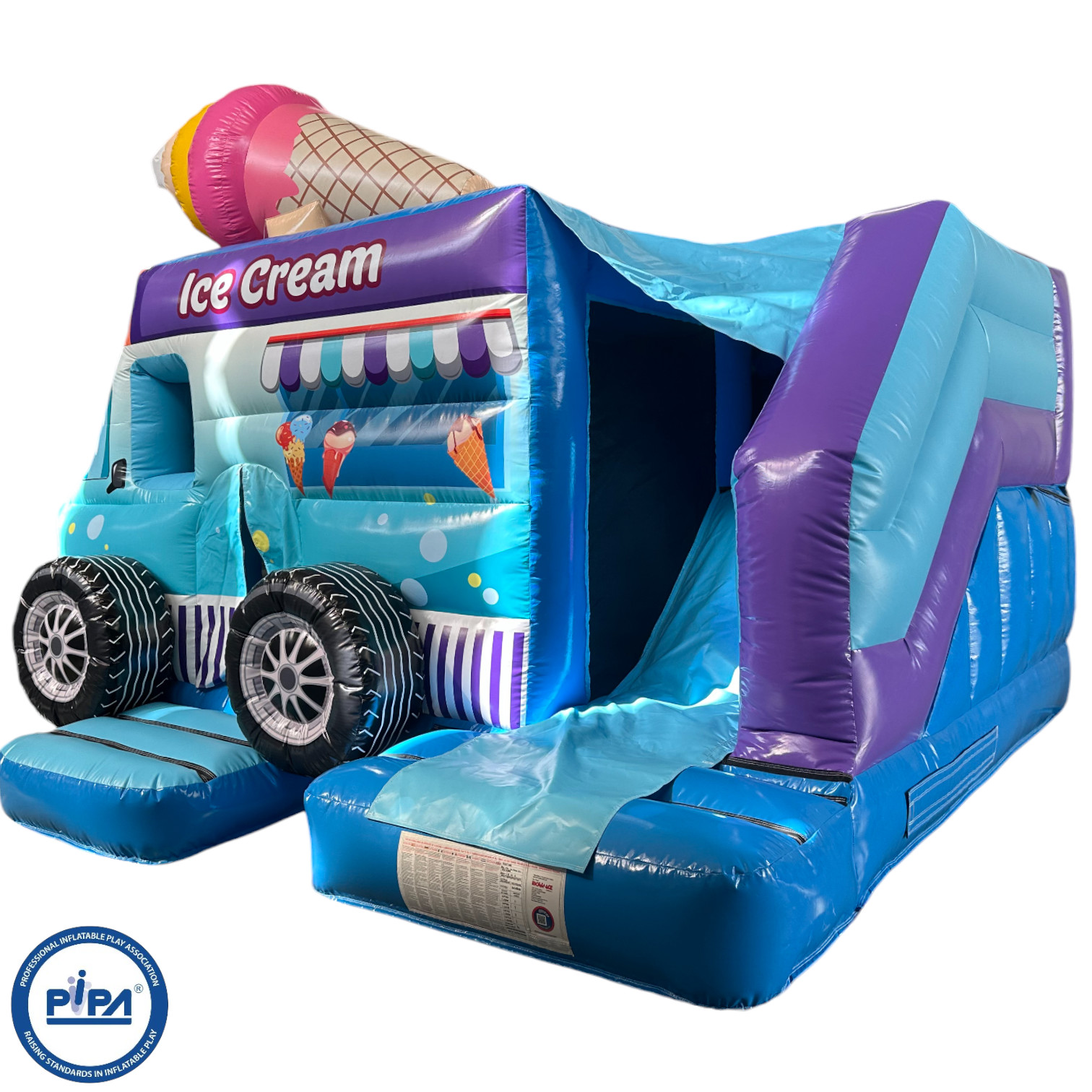 BBOL-1093A - 16x17x10.5ft - Ice Cream Van Slide Combo - Bouncy Castle ...