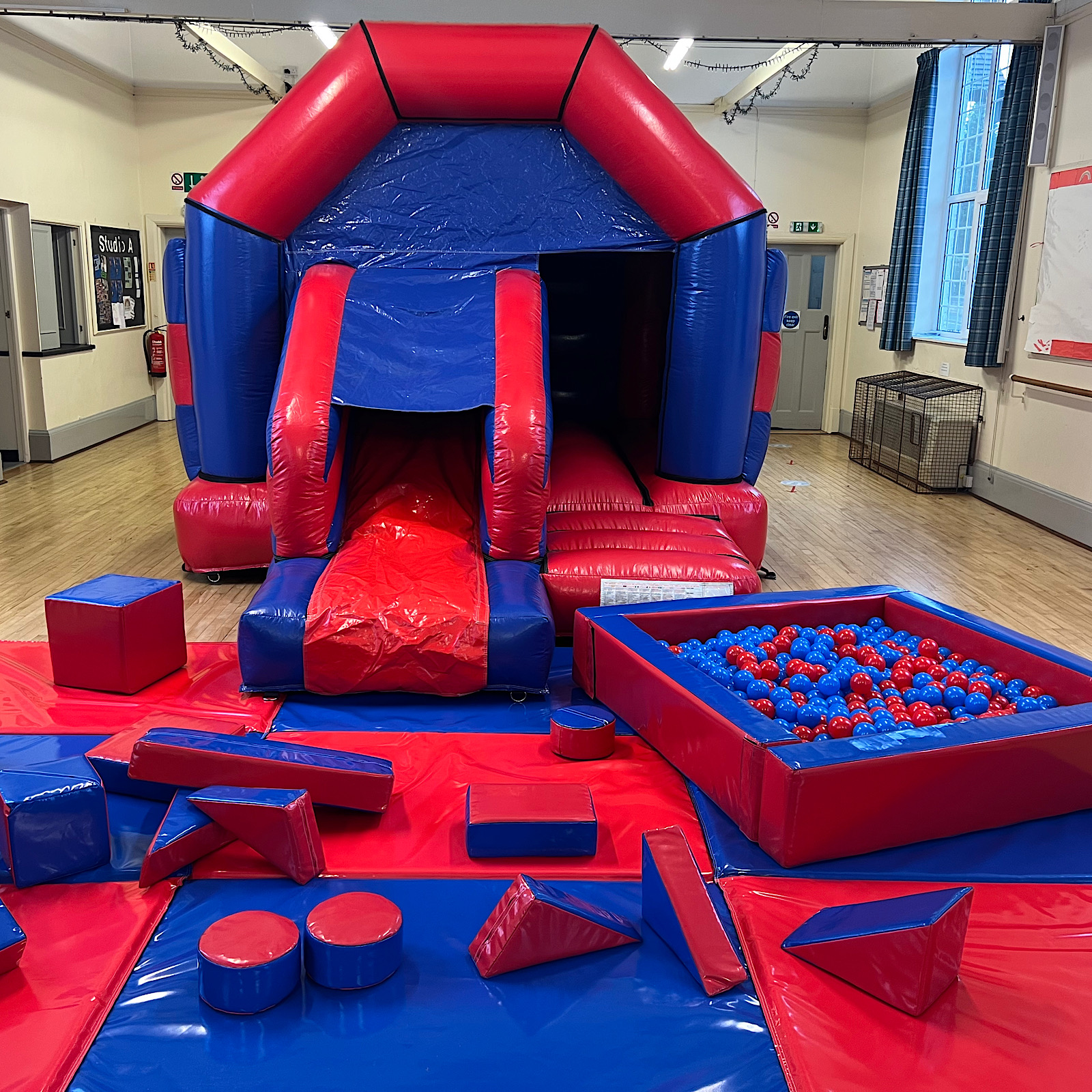 Bounce N' Slide Soft Play Package - Red / Blue - Bouncy Castle Hire in ...