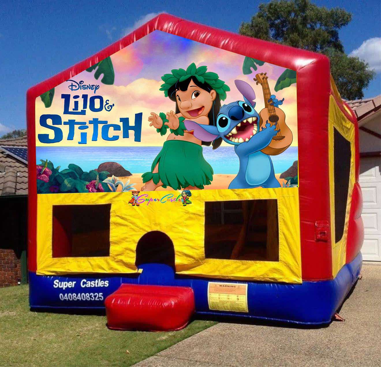 Lilo & Stitch Medium Banner Castle - Jumping Castle Hire, Face Painting ...