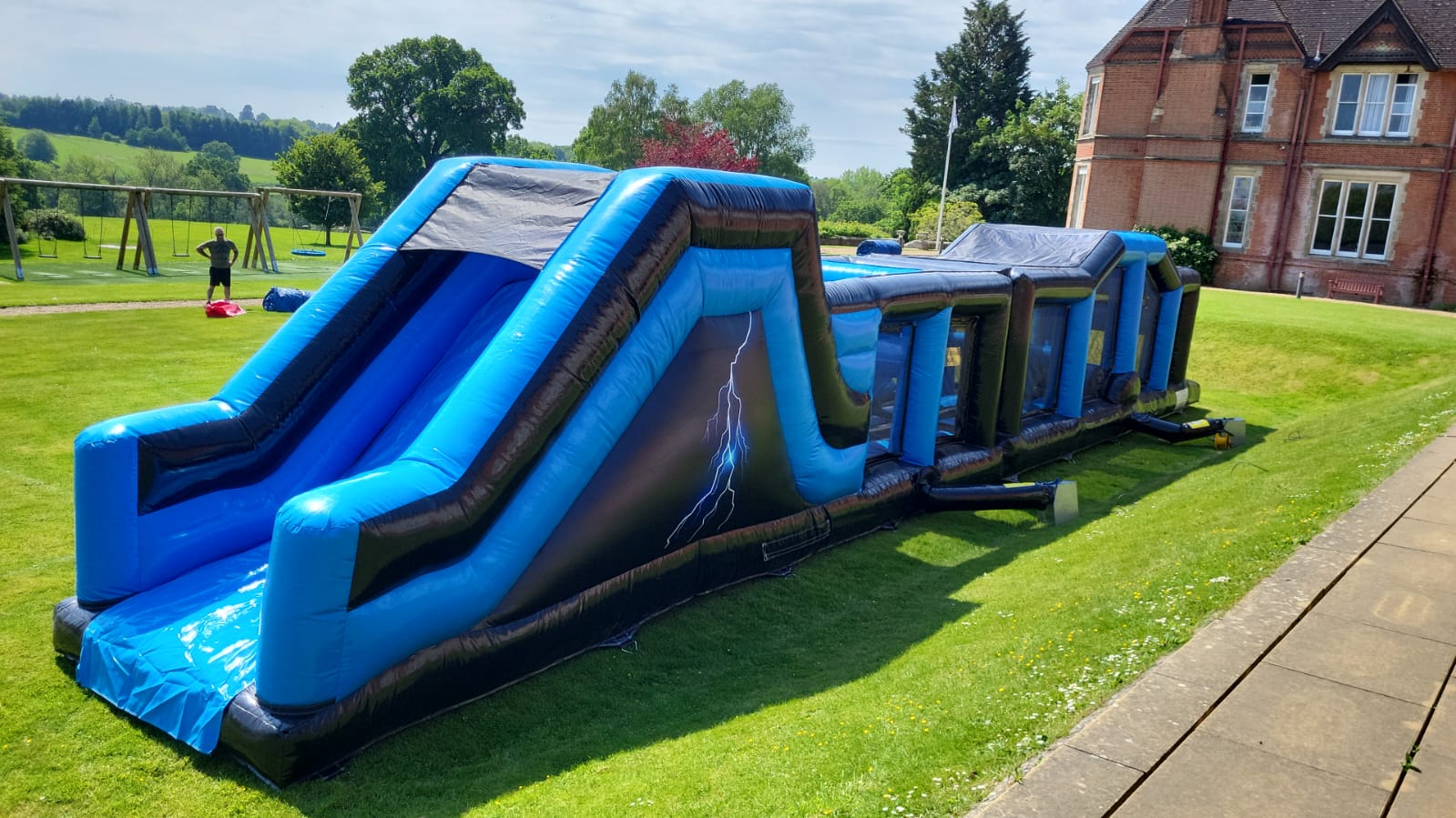 Assault Course Inflatable Lightning theme 60ft x 10ft - Bouncy Castle ...
