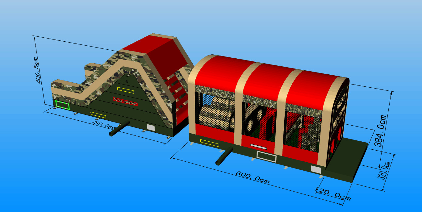 Total Wipeout Obstacle Course & Slide 55ft X 15ft - Hire in Louth ...