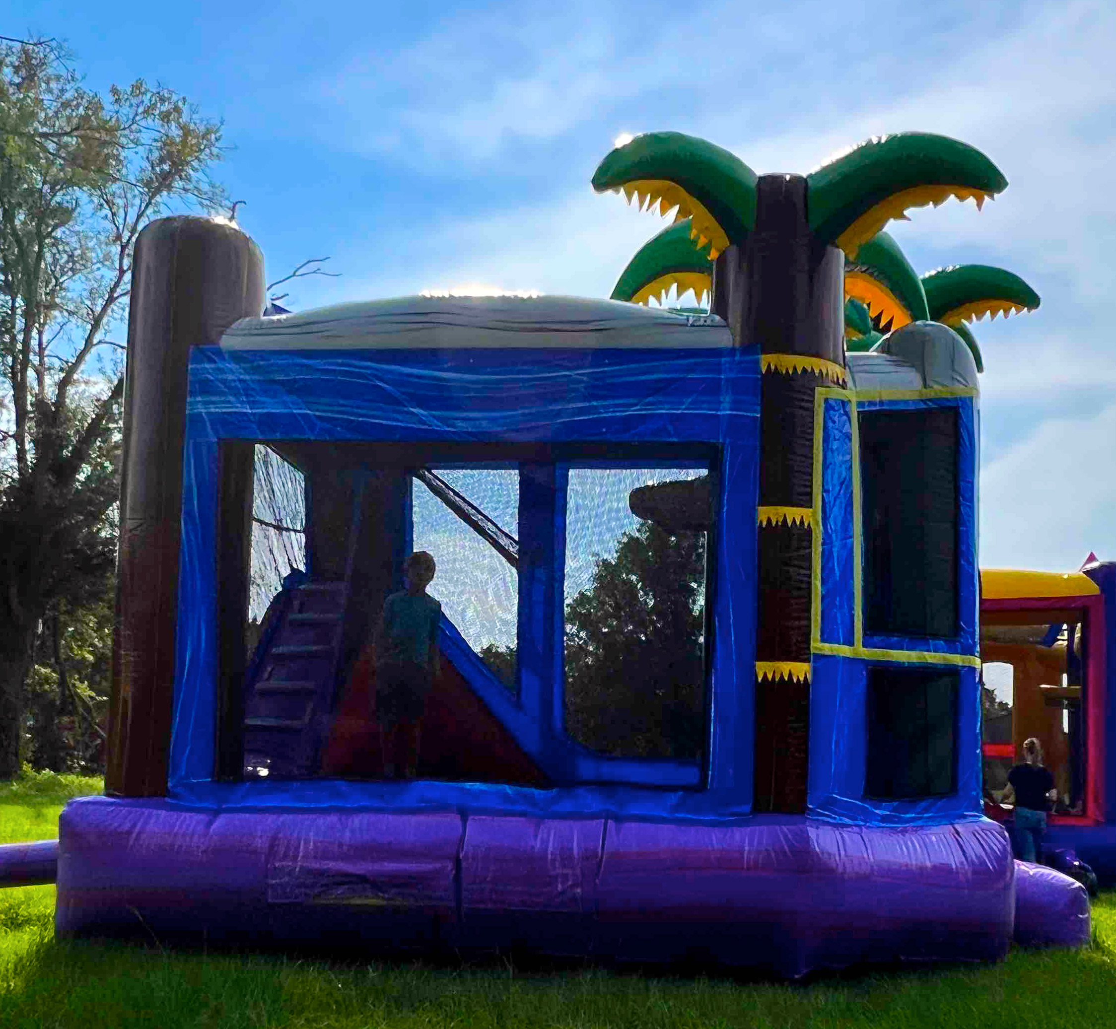 Tropical Bounce House with Slide | East Texas Party Rentals