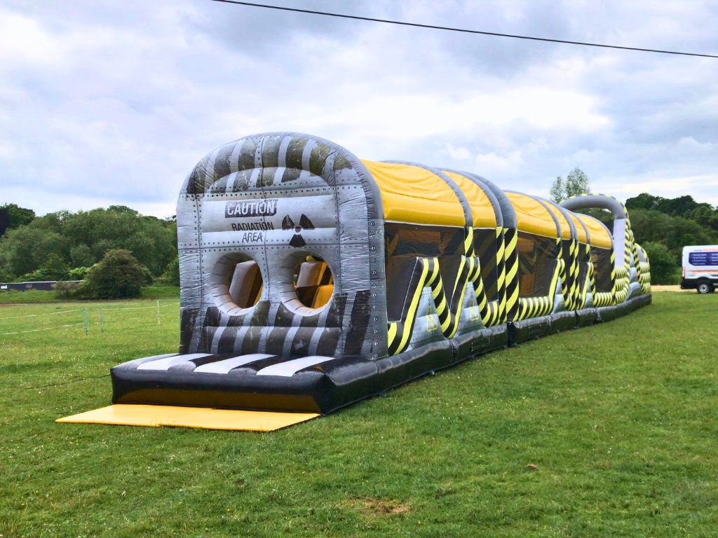 100ft 4 Piece Yellow & Black Danger 100ft Assault Course - Inflatable ...