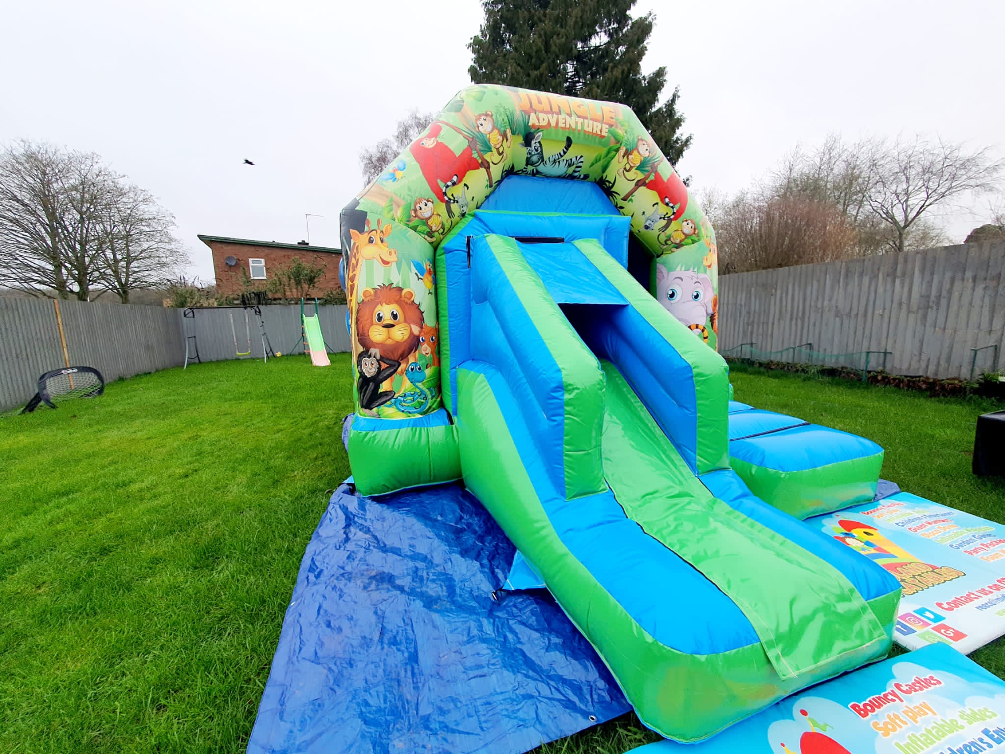 Jungle Disco Bounce and Slide Combo Bouncy Castle (12x17ft) - Bouncy ...