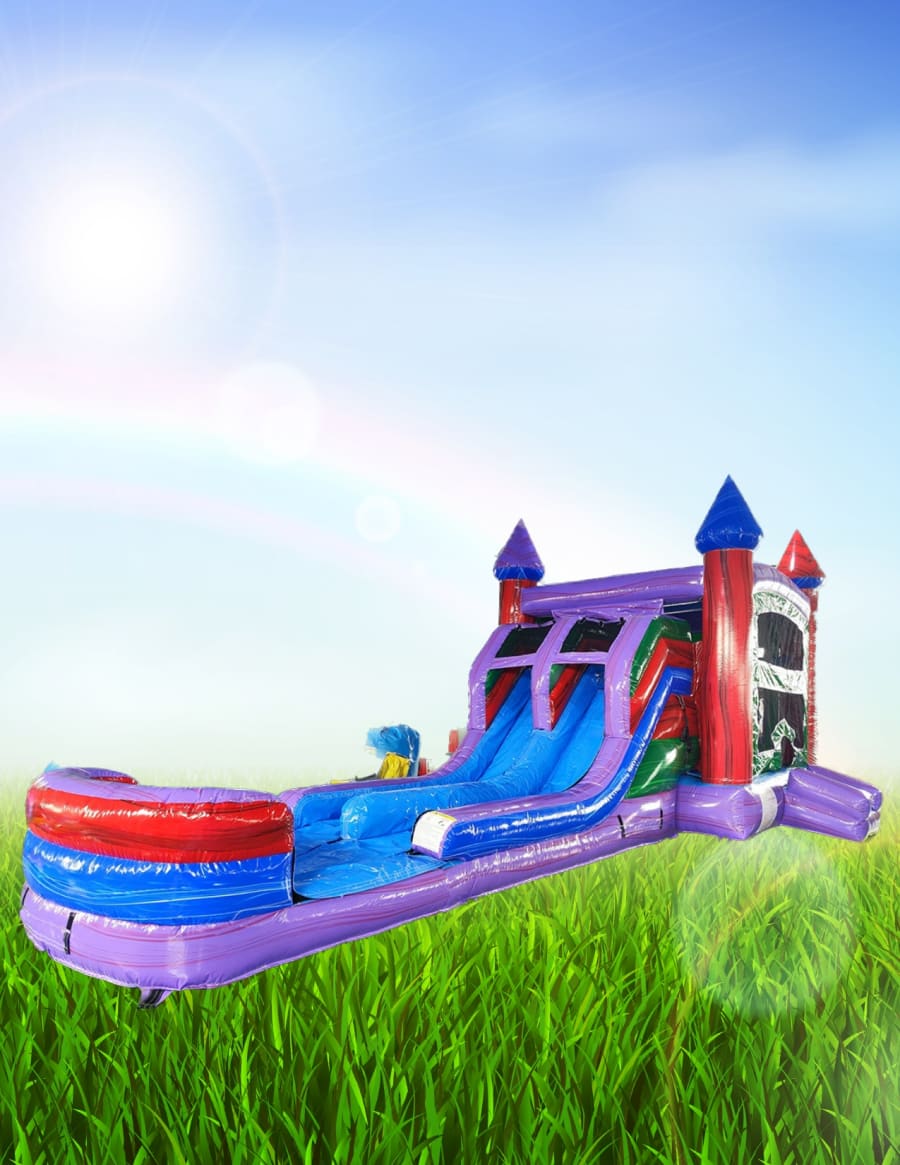 XL Double Lane Slides Wet/Dry Bounce House Combo - Hire in Ct | Harpo's ...