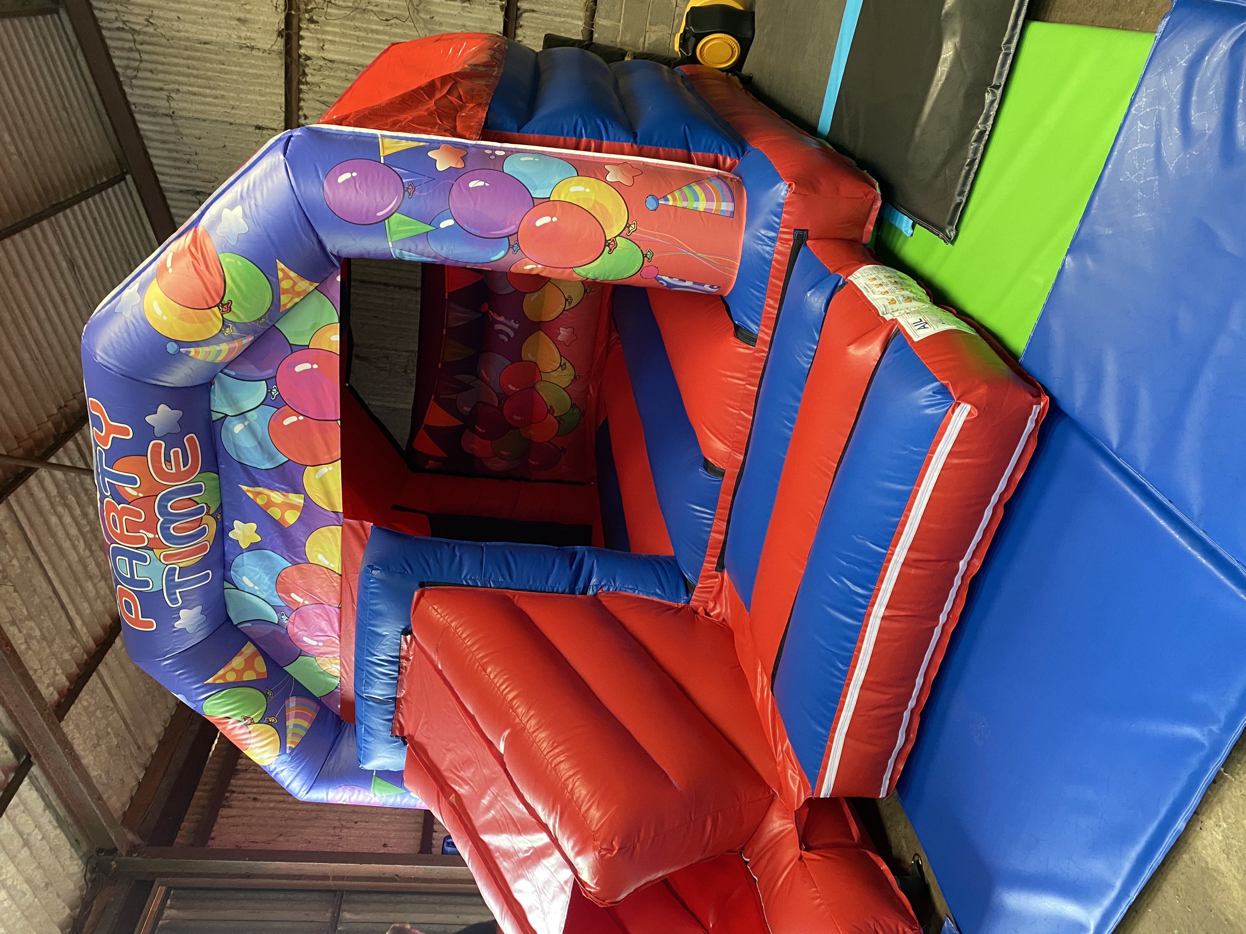 12ft x 18ft blue and red party time slide - Hire in Colchester, Ipswich ...