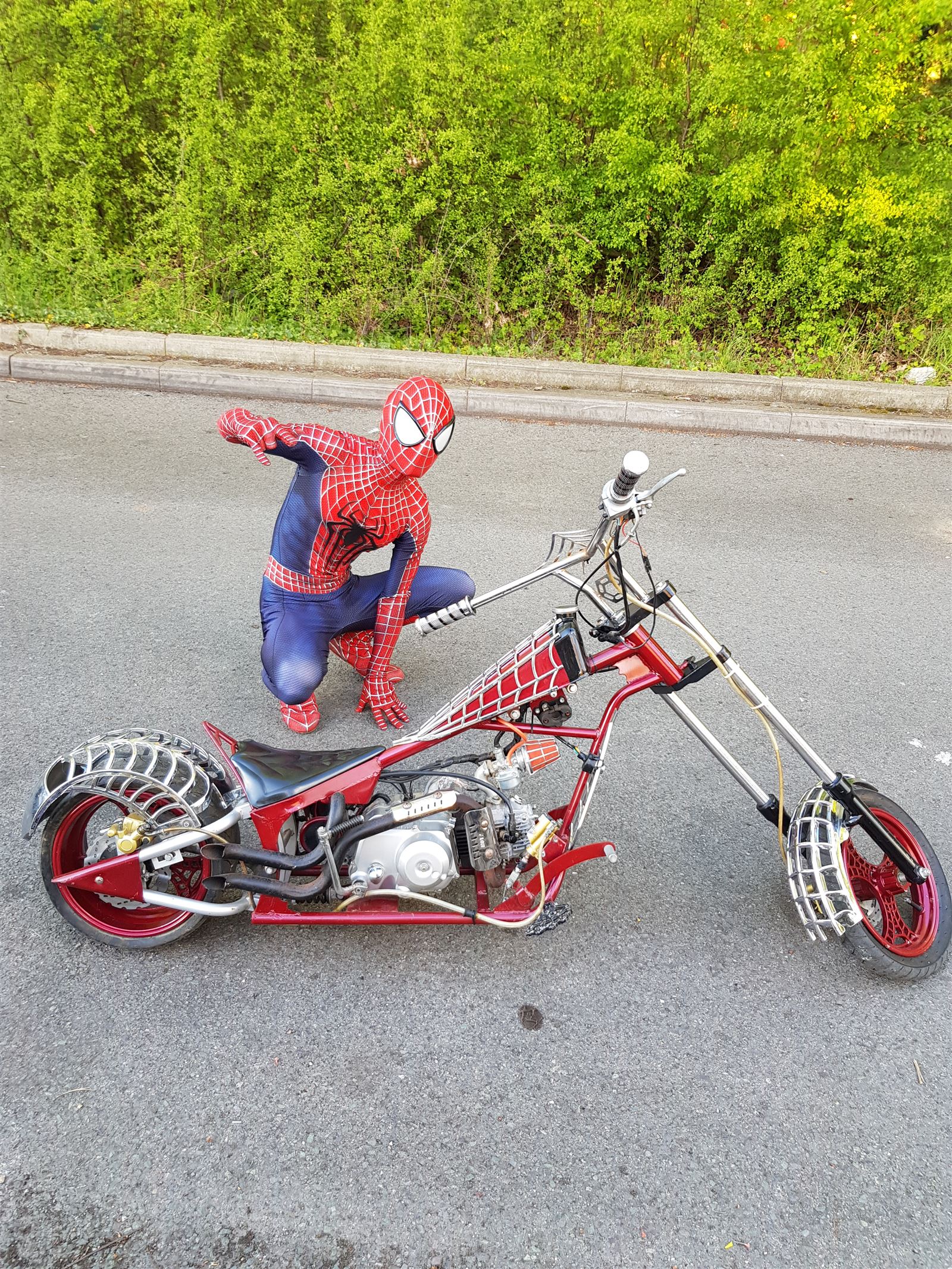 The Amazing Spider-Man and his Amazing Black Widow Chopper Motor bike ...