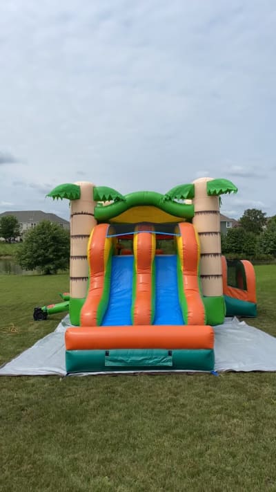 Dual Lane Tiki Combo - Inflatable and Bounce House Hire in Plainfield ...