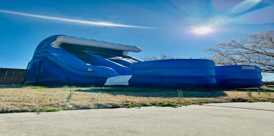 Blue Double line - Hire in Al | Crazy Jump Rentals