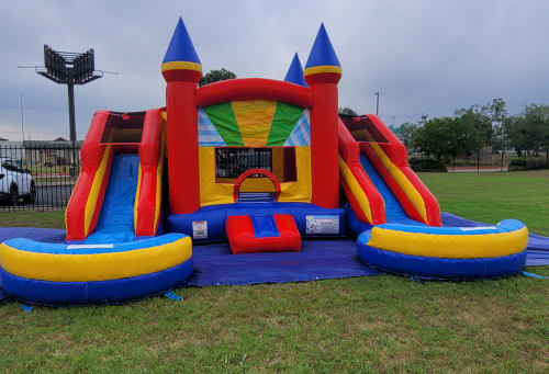 Doublelane Waterslide Combo Funhouse - Hire in TX | SamZ Moonwalk ...