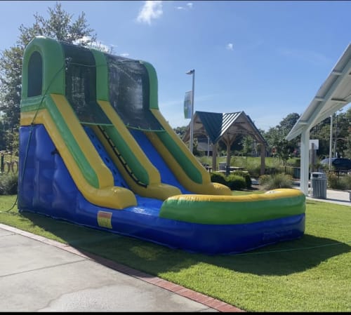 13’x 12’W x 22’L Waterslide with Pool Green/Blue/Yellow - Hire in Nc ...